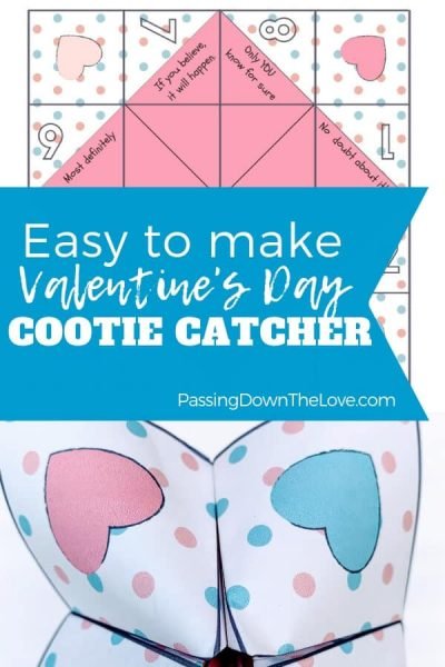Easy to Make Valentine Cootie Catcher Fortune Teller