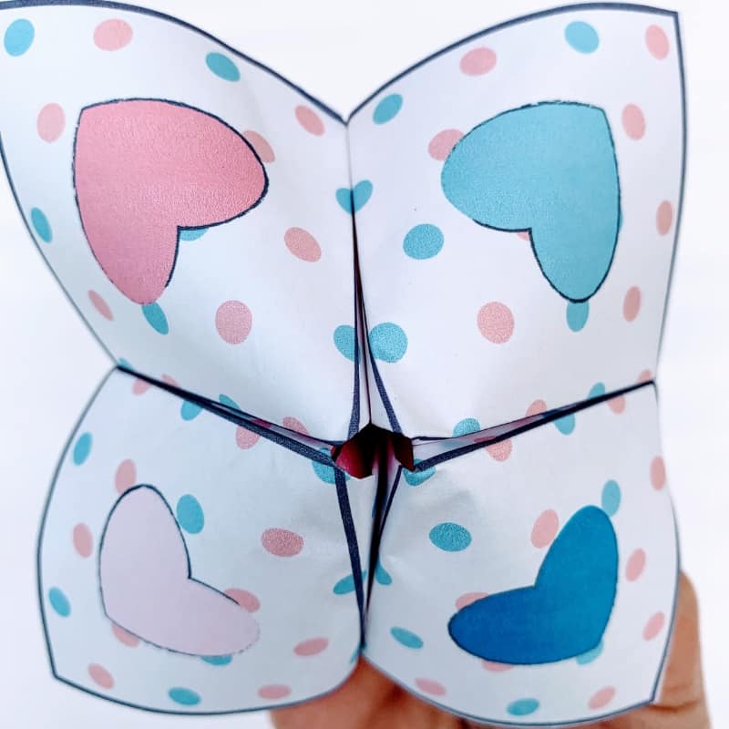 Easy to Make Valentine Cootie Catcher Fortune Teller