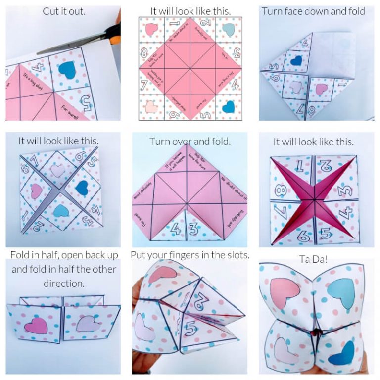 Easy to Make Valentine Cootie Catcher Fortune Teller