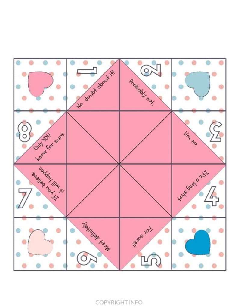 Fortune Teller - Cootie Catcher Hearts